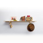 Small Wooden Wall Shelf with Tree Shape Pattern