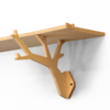 Small Wooden Wall Shelf with Tree Shape Pattern
