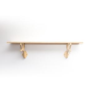 Small Wooden Wall Shelf with Tree Shape Pattern
