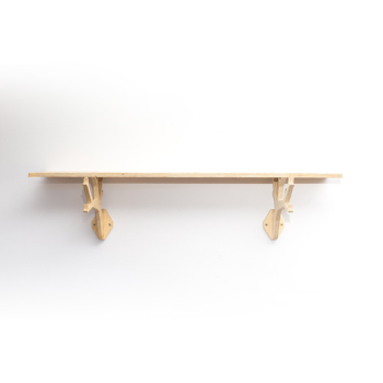 Small Wooden Wall Shelf with Tree Shape Pattern