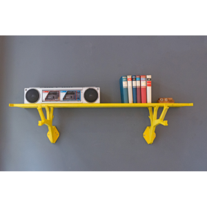 Small Wooden Wall Shelf with Tree Shape Pattern